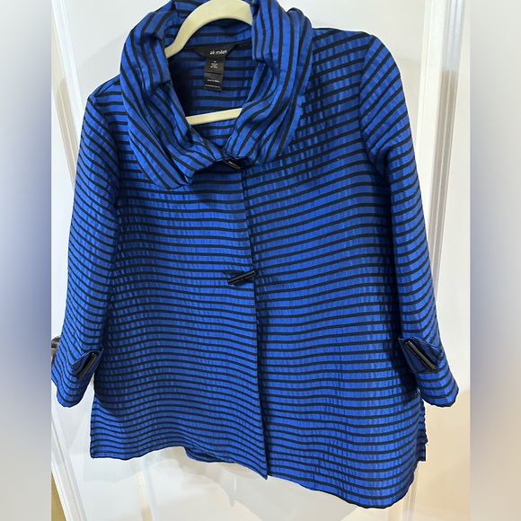 Ali Miles | Tops | Ali Miles Royal Blue And Black Striped Top | Poshmark
